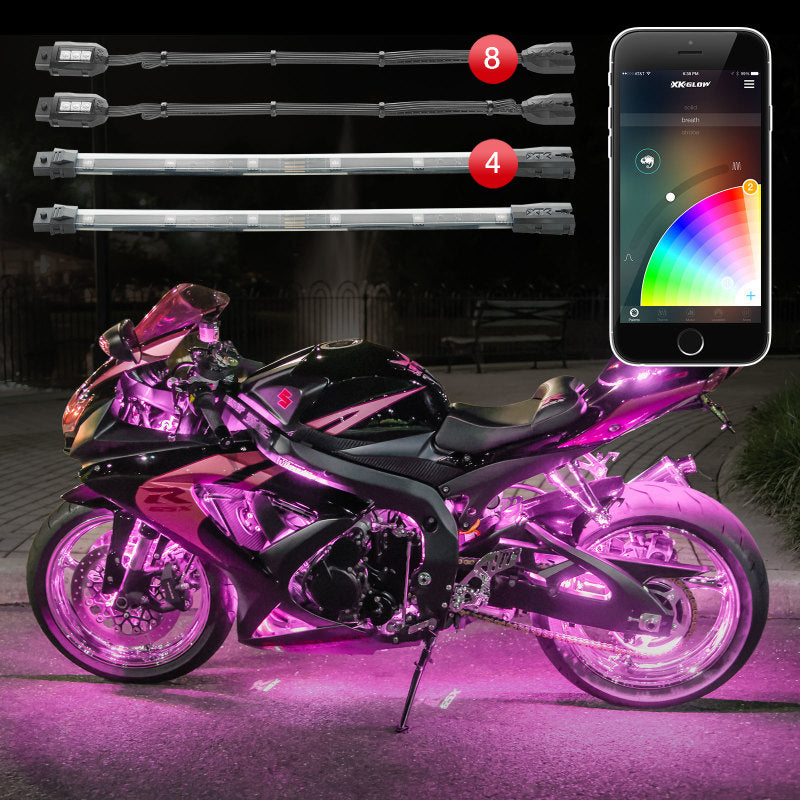XKGLOW KS-MOTO-STANDARD - XK Glow Strip Million Color XKCHROME Smartph – Complete Street Performance