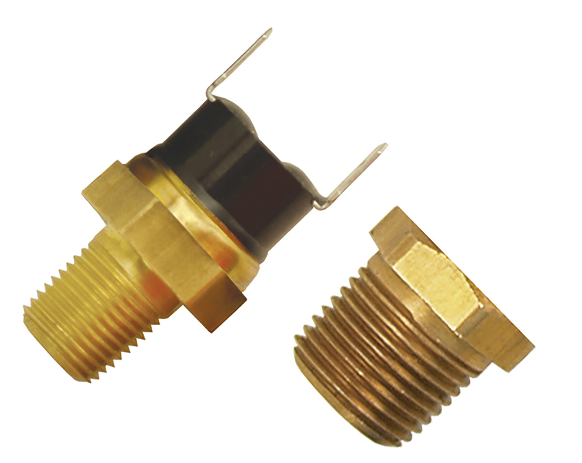 Derale 16731 - 190°F Fan Switch Thermostat Kit, 1/8" & 3/8" NPT – Complete Street Performance