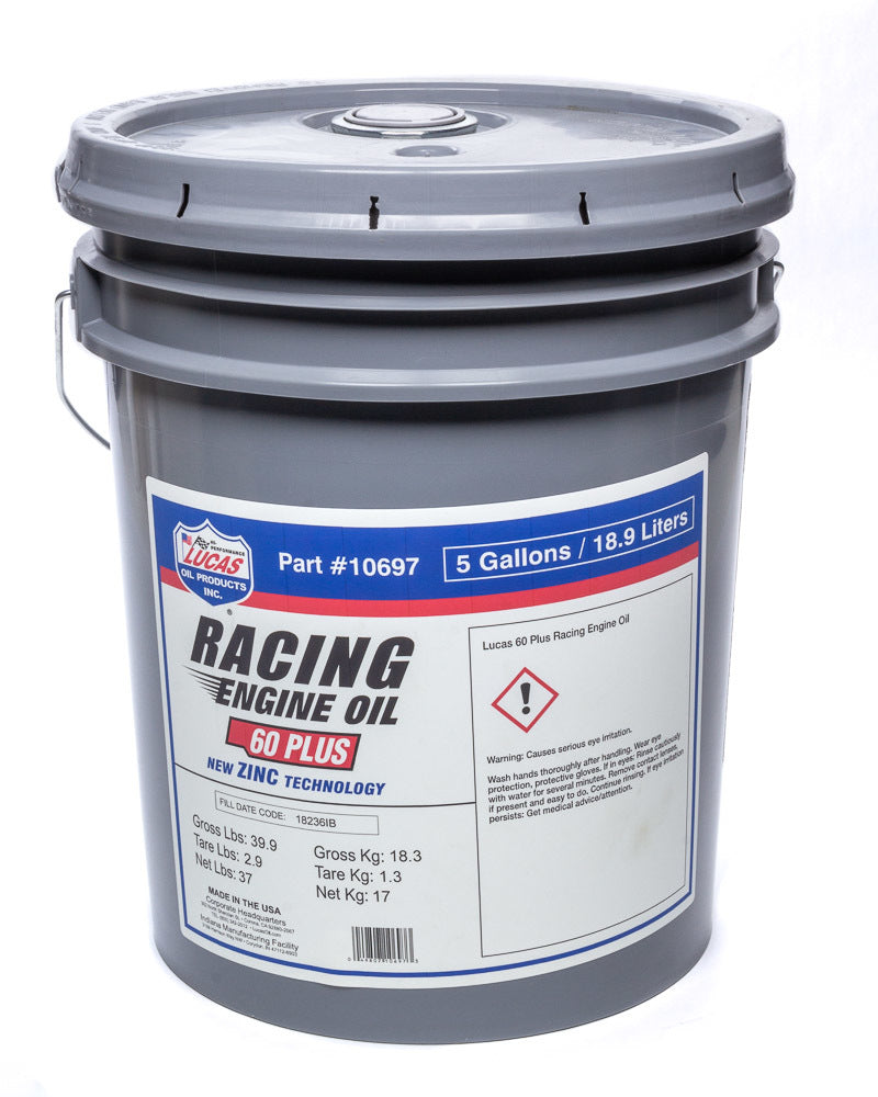 Lucas Oil Products 10697 - SAE 60 Plus Racing Motor Oil 5 Gallon Pail – Complete Street Performance