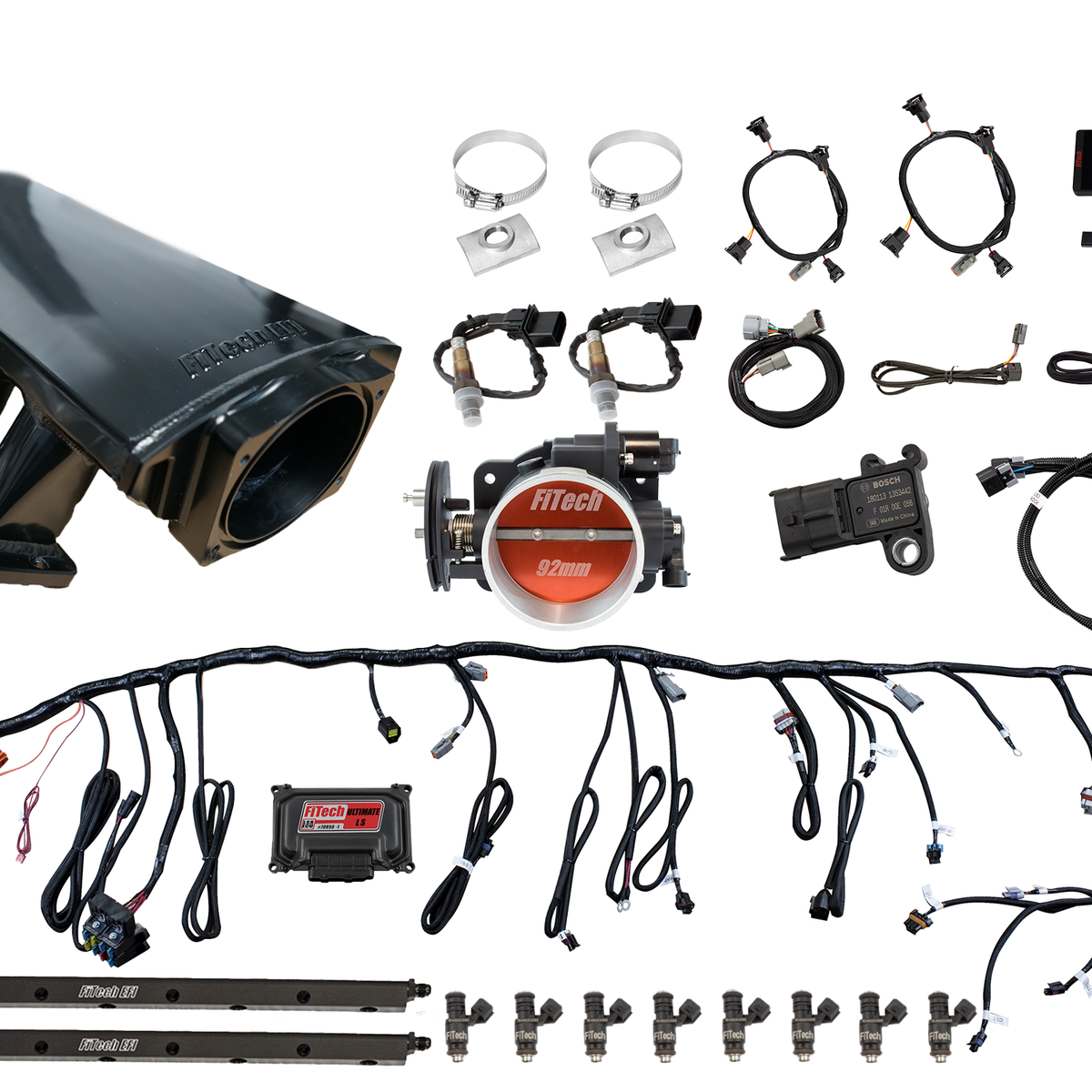 FiTech Fuel Injection 70012 - Ultimate EFI LS Kit 500 HP w/Trans Contr ...